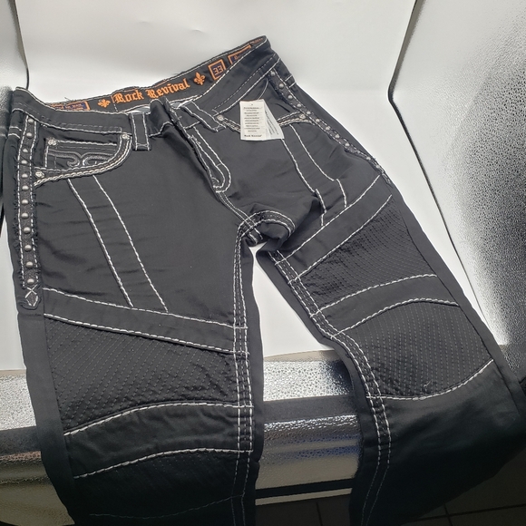 Rock Revival | Jeans | Rock Revival Jeans Quince Biker Black Denim ...
